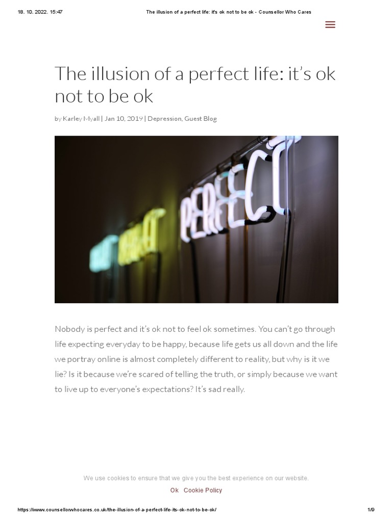 The Illusion of A Perfect Life - It's Ok Not To Be Ok - Counsellor Who ...