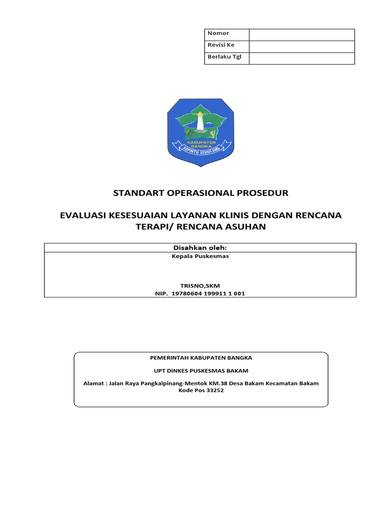 7.4.1.c.SPO Evaluasi Kesesuaian Layanan Klinis Dengan Rencana Terapi Atau Asuhan | PDF | Bisnis ...