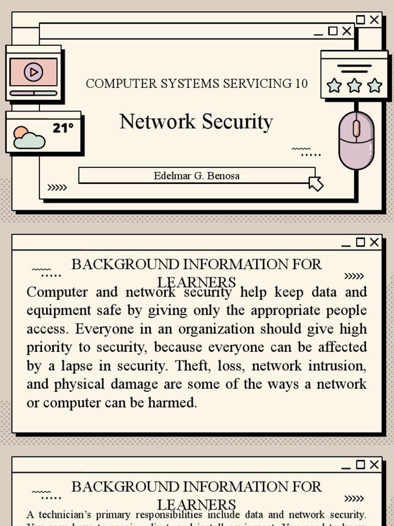 Network Security: Computer Systems Servicing 10 | Download Free PDF | Security | Computer Security