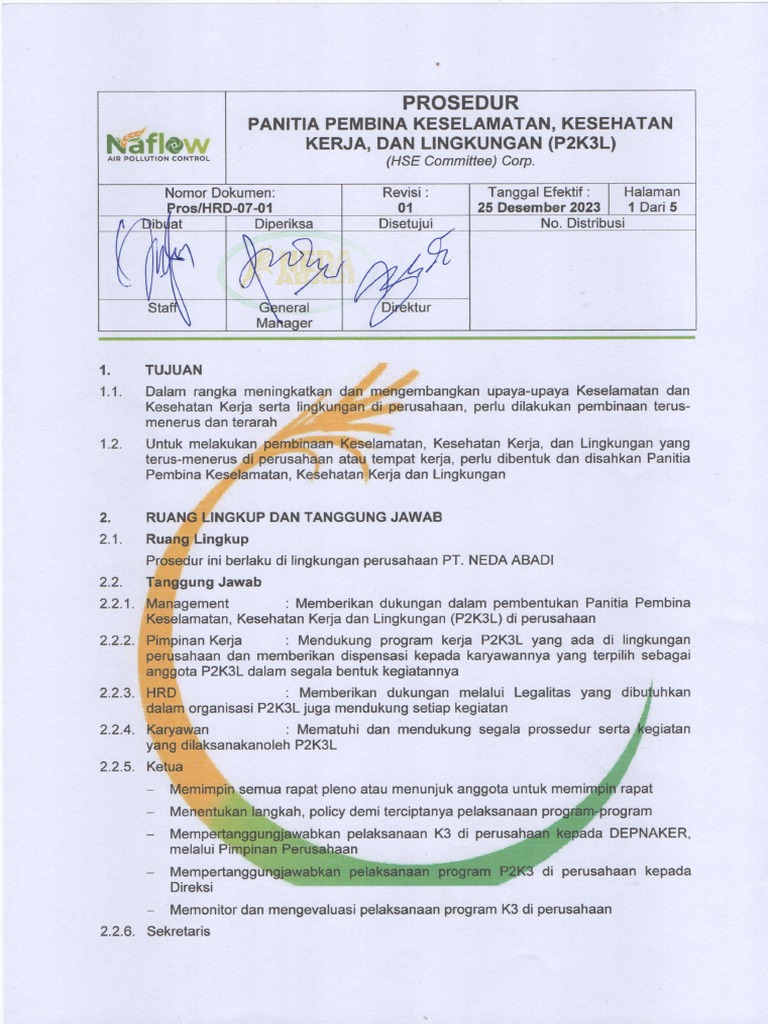 Prosedur P2K3L | PDF