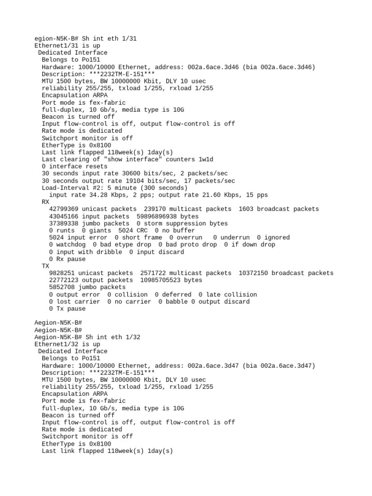 Show Int Eth - Both Interface - First Output SR687977837 | PDF