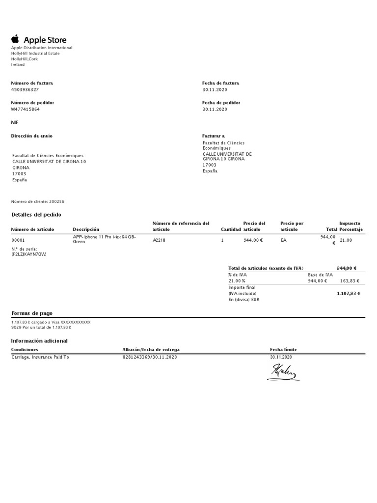 Factura Apple Care PDF | PDF | Software móvil | Smartphone