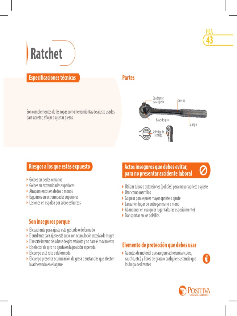Ratchet: Partes | PDF | Tornillo | Bienes manufacturados