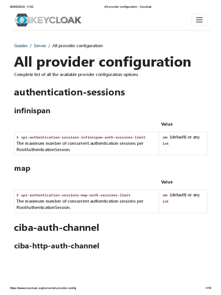 All provider configuration - Keycloak | PDF | Http Cookie | Information Technology Management