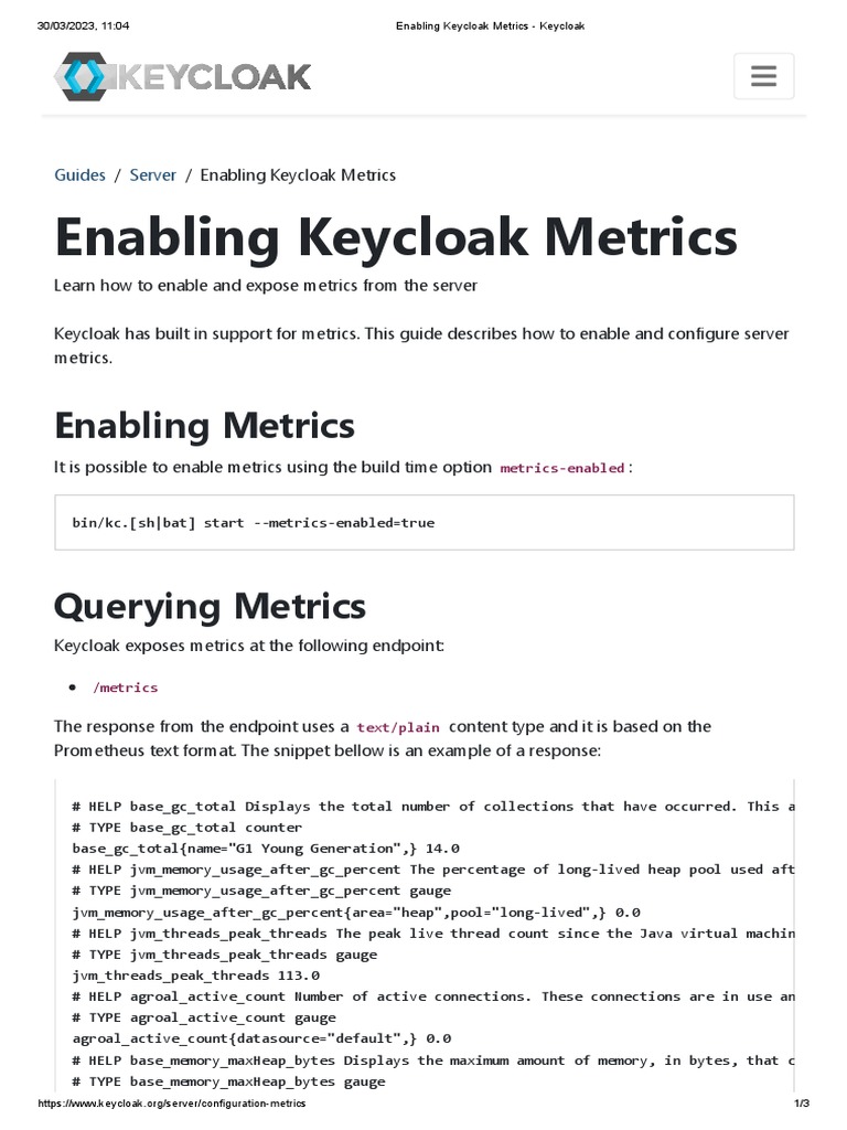 Enabling Keycloak Metrics - Keycloak | Download Free PDF | Java Virtual ... Enabling Keycloak Metrics - Keycloak | Download Free PDF | Java Virtual ...
