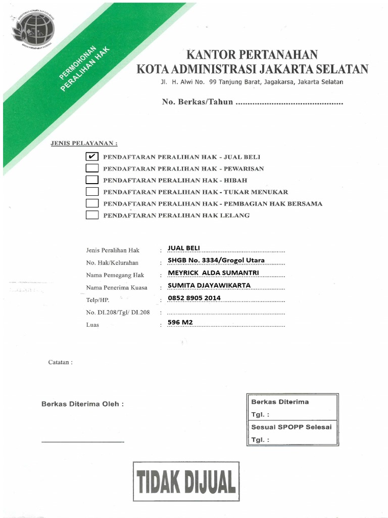 Cover Map BN BPN Jakarta Selatan | PDF