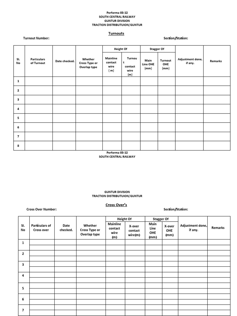 Turn Outs Cross Overs Performa 03-12 | Download Free PDF | Rail ...