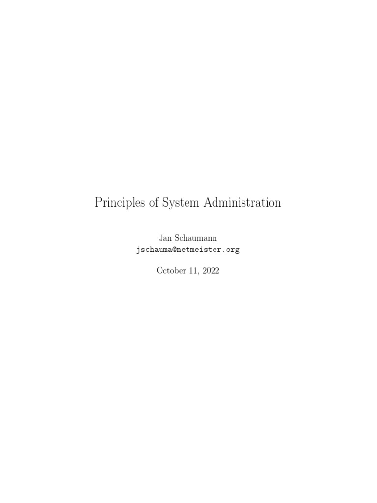 Principles of System Administration | PDF | Unix | Linux