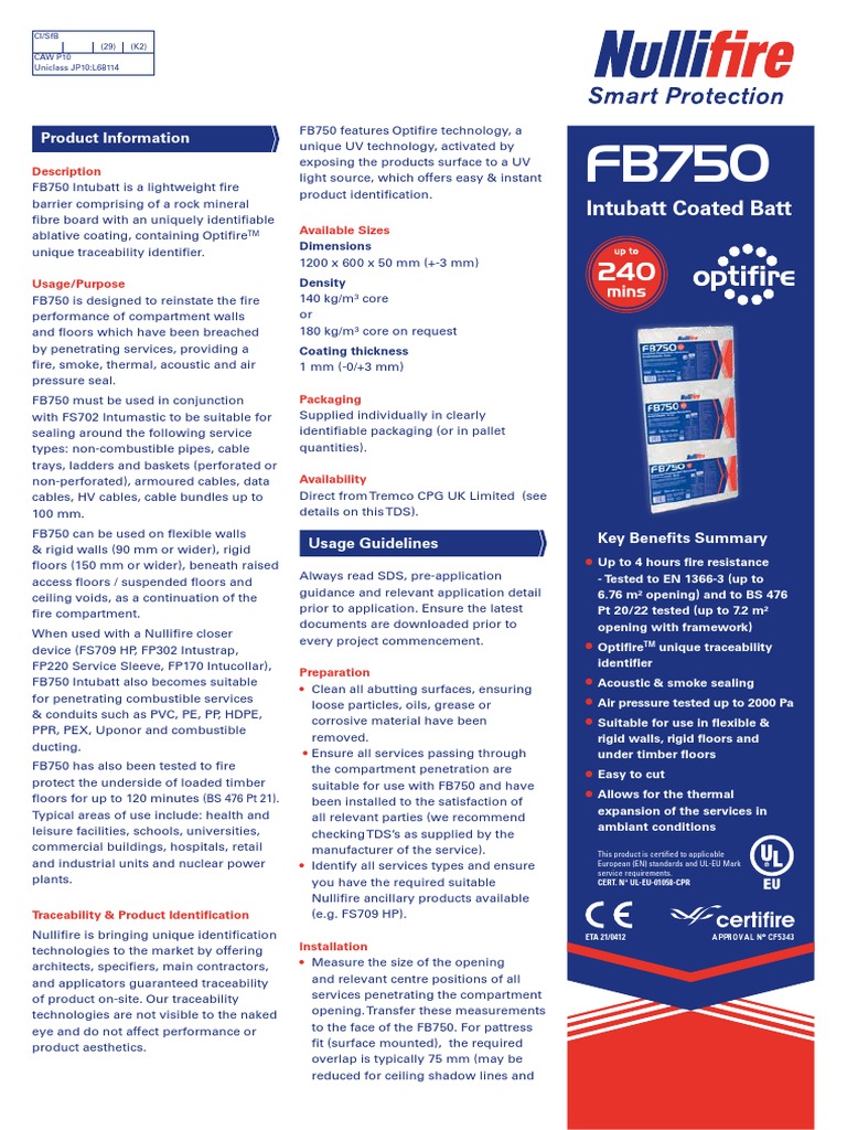 FB750 Technical Data Sheet (en-GB) | PDF | Pipe (Fluid Conveyance ...