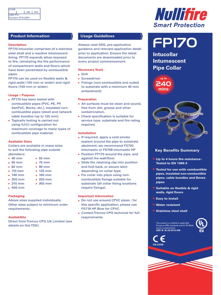 Fp170 Technical Data Sheet En Gb Pdf Pipe Fluid Conveyance 1924