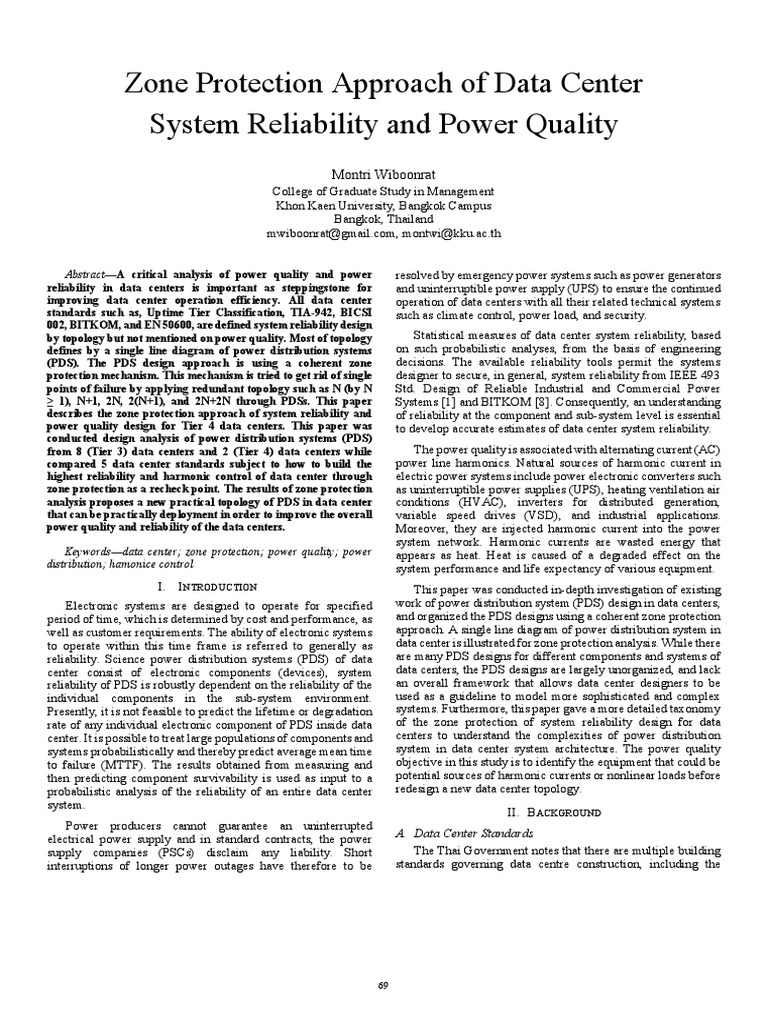 Wiboonrat 2017 | PDF | Reliability Engineering | Data Center