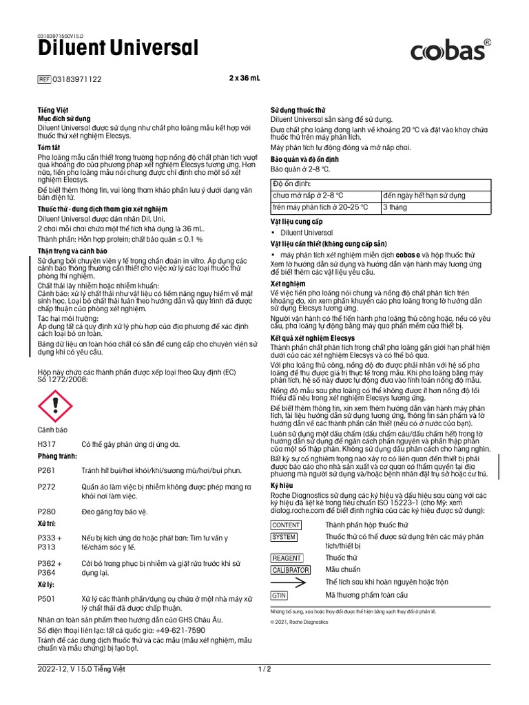 Insert - Diluent Universal.03183971500.V15.vi | PDF