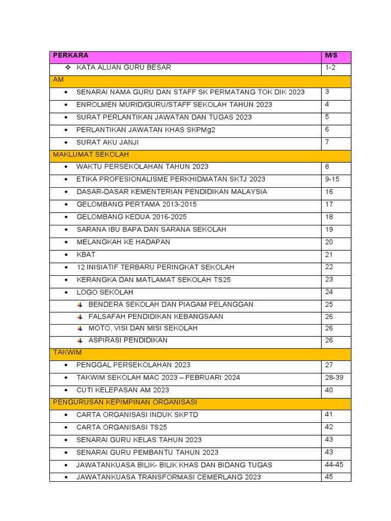 BUKU PENGURUSAN HEM 2023 SKPTD Latest | PDF