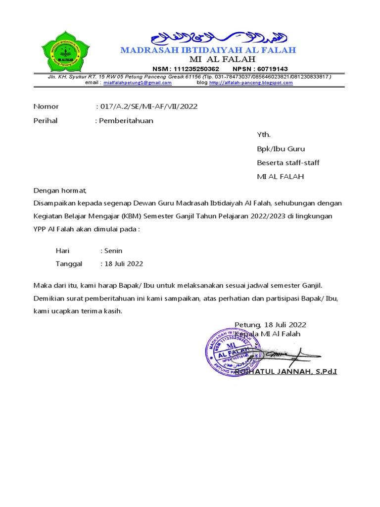 Pemberitahuan Aktif KBM | PDF