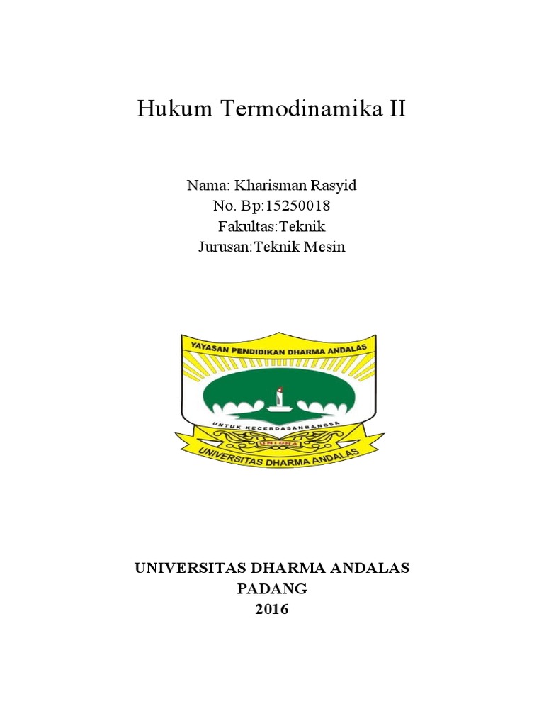 Hukum Termodinamika II (KharismanRasyid) | PDF