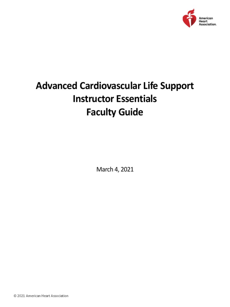 ACLS Instr Fac Guide | PDF | Lesson Plan | Cardiac Arrest