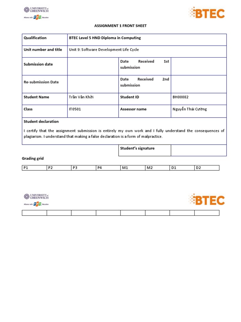 Tran Van Khoi-Assignment 1-SDLC | PDF | Feasibility Study | Software Development Process
