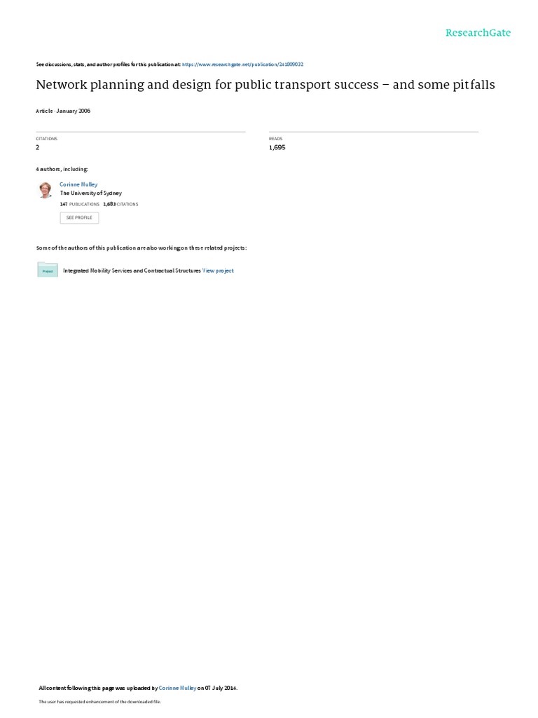 Network Planning and Design For Public Transport S | PDF | Public ...