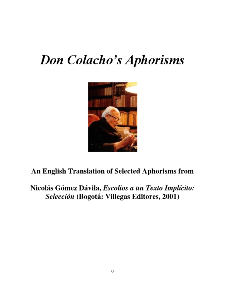 Don Colacho's Aphorisms English) | PDF | Catholic Church | Politics ...