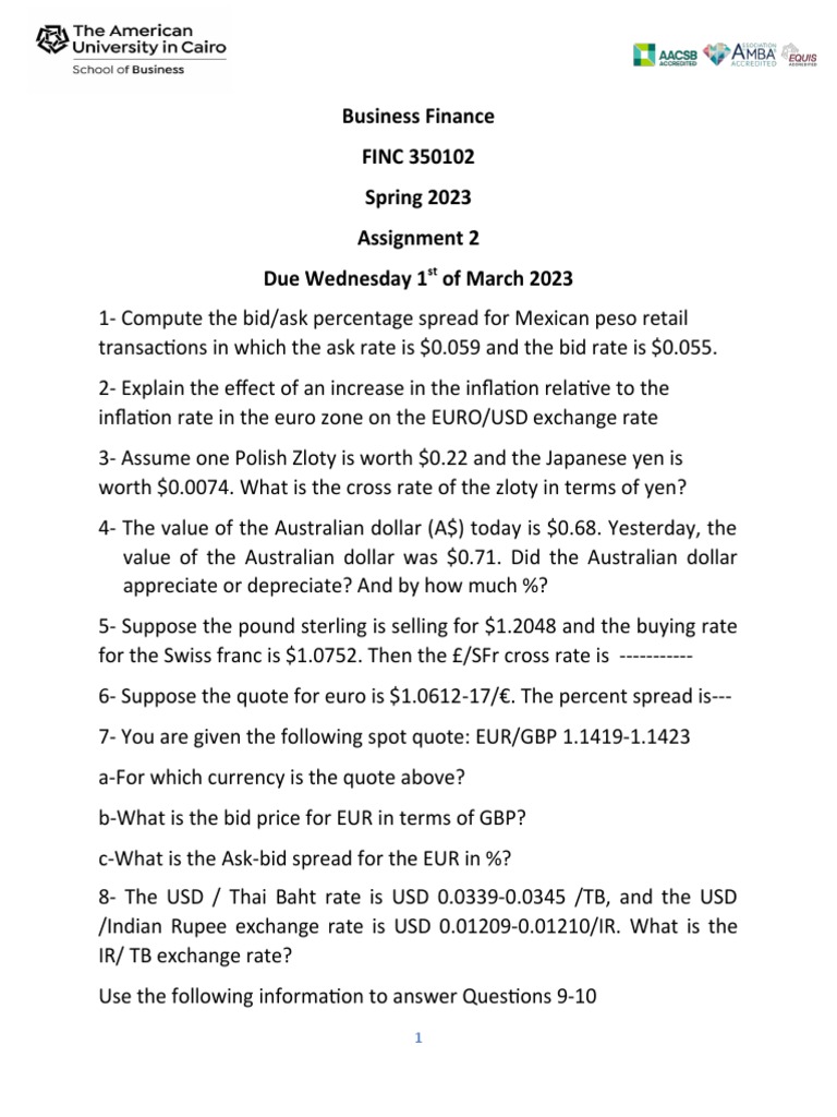 Assignment 2 FINC 3501 02 Spring 2023 | PDF | Business | Law