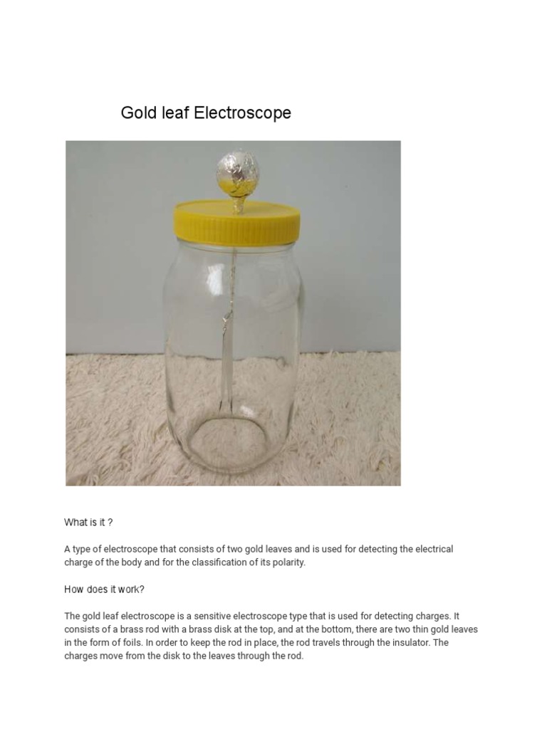 Gold Leaf Electroscope | PDF | Social Science | Science & Mathematics