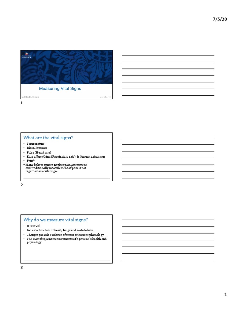 001 - 1 Vital SIgns 2020 Intro | PDF | Clinical Medicine | Health Sciences
