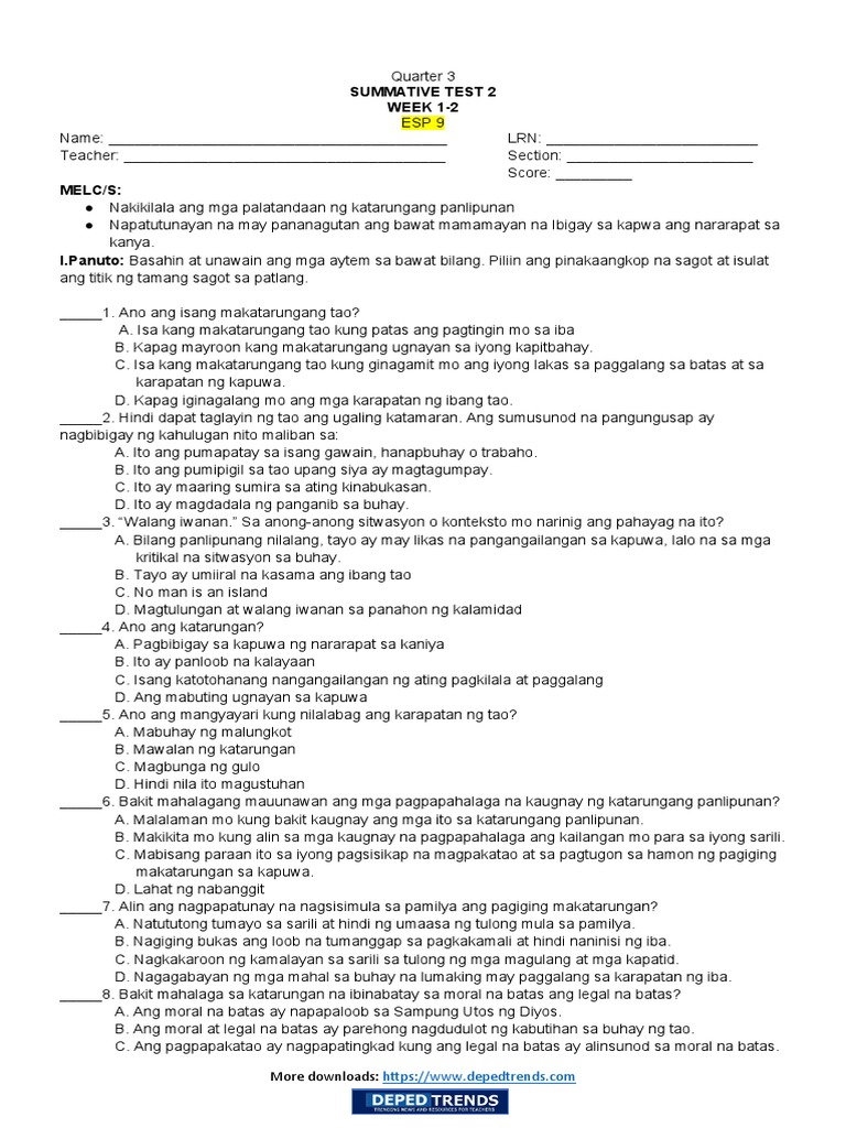 ST ESP 9 wk1-2 | PDF