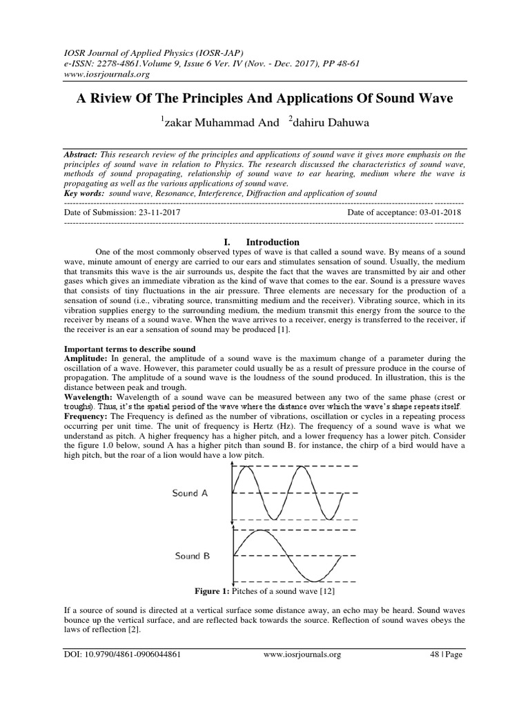 A Riview of The Principles and Applications of Sound Wave | PDF | Sound ...
