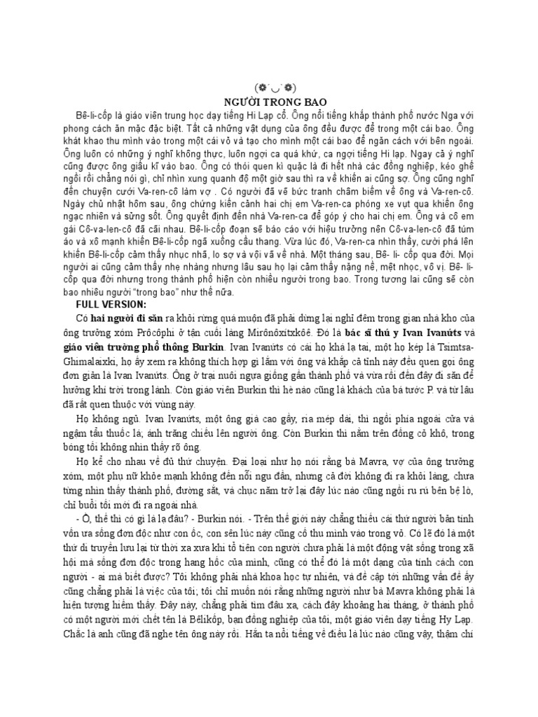 Ngư I Trong Bao - Khóm Phúc B N T - M T Tình Yêu | PDF