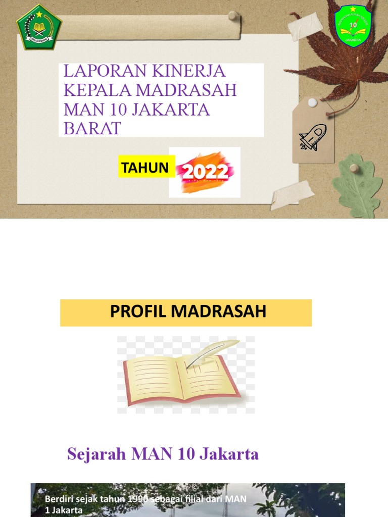 Laporan Kinerja Kepala Madrasah Man 10 Jakarta Barat: Tahun | PDF ...
