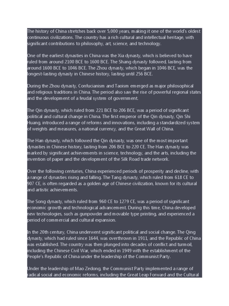 China History CGPT | PDF | China | World Politics