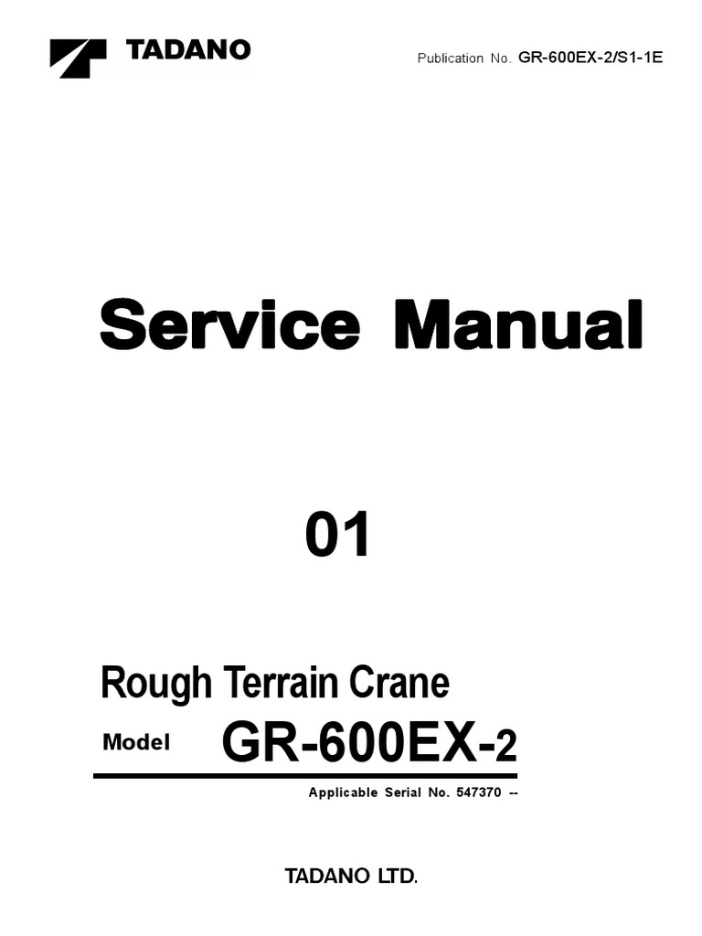 Rough Terrain Crane 2: GR-600EX | PDF | Waste | Waste Management