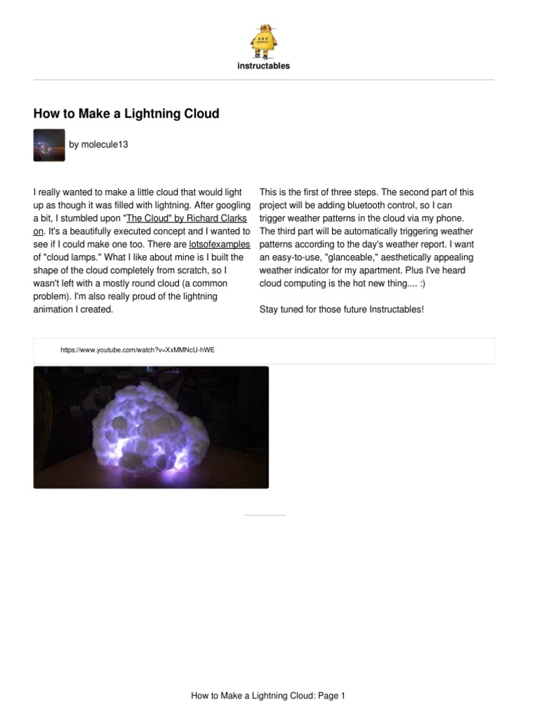 How To Make A Lightning Cloud | PDF | Arduino | Flash Memory