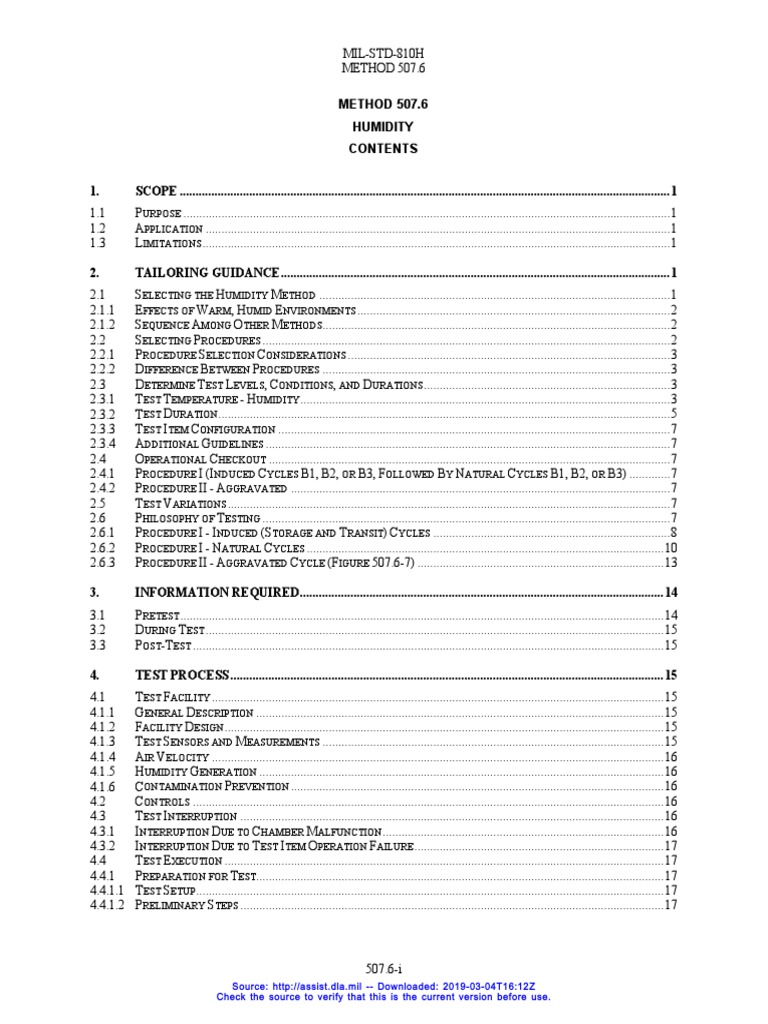 MIL STD 810H Method 507.6 Humidity | PDF | Humidity | Corrosion
