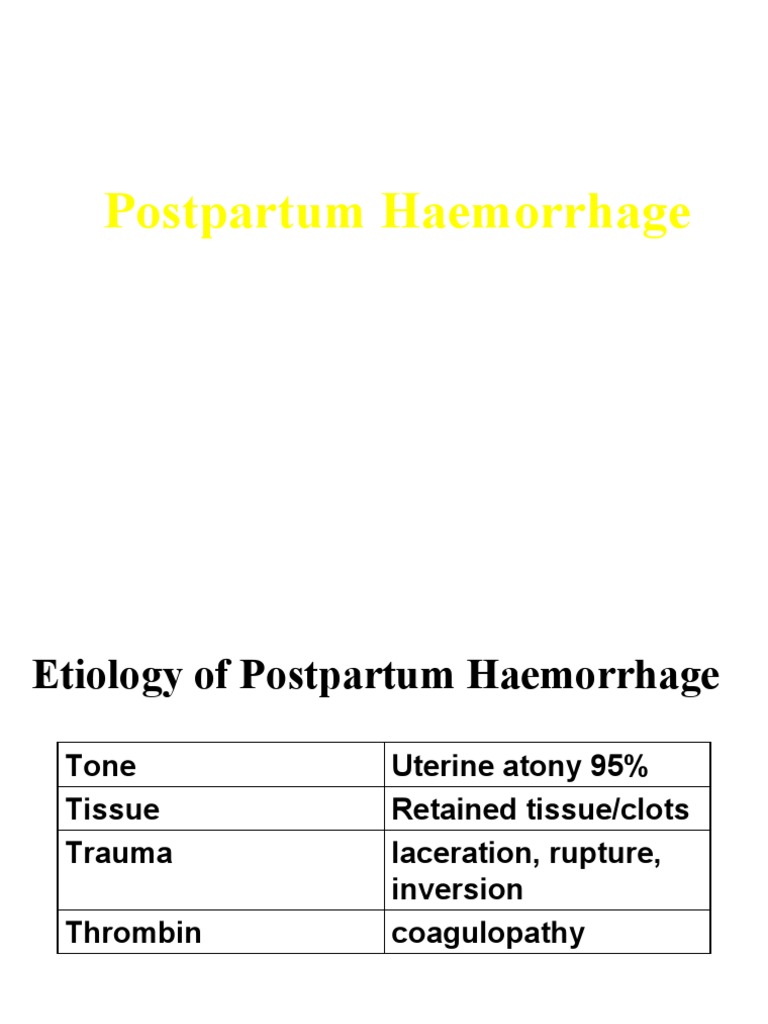Postpartum Hemorrhage | PDF | Childbirth | Human Pregnancy