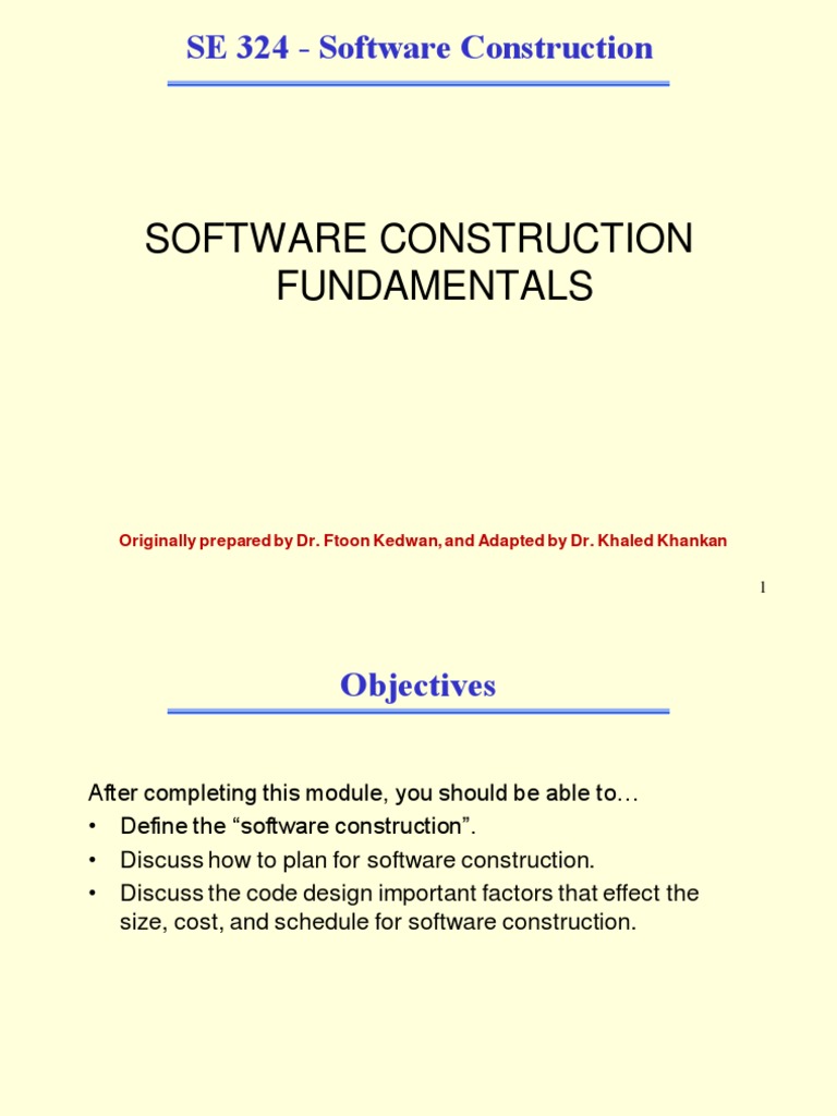1 2 Fundamentals - Construction | PDF | Software Development Process | Computer Programming
