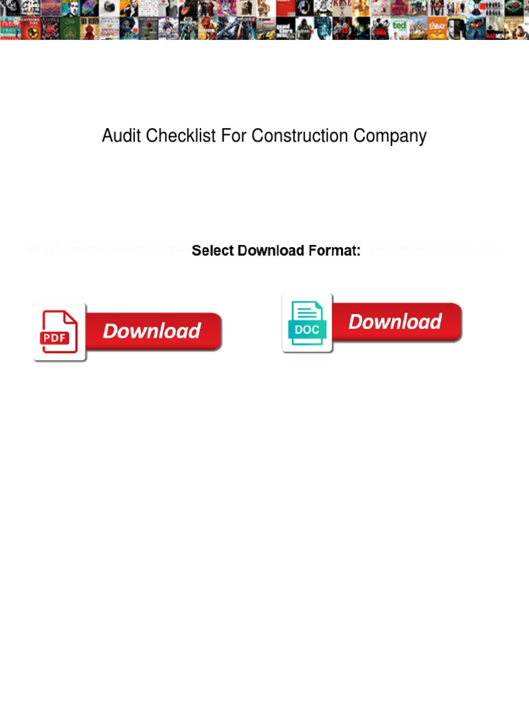 Audit Checklist For Construction Companys | PDF | Audit | Internal Audit
