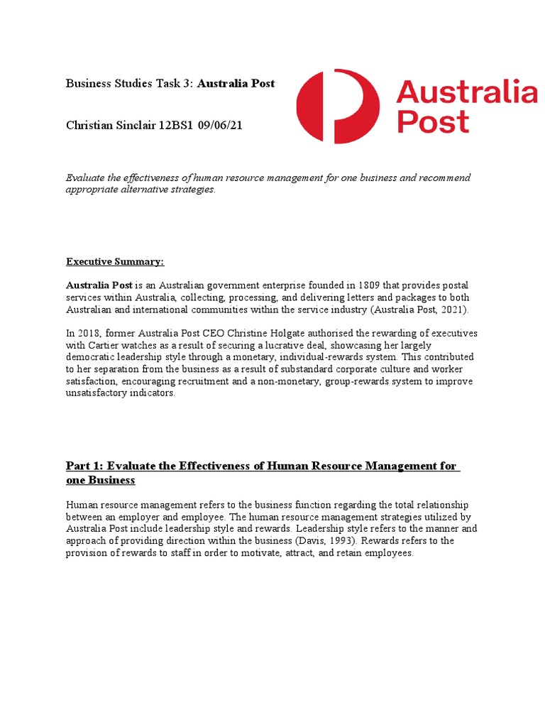 FINAL Business Studies Task 3 CS | PDF | Recruitment | Organizational Culture