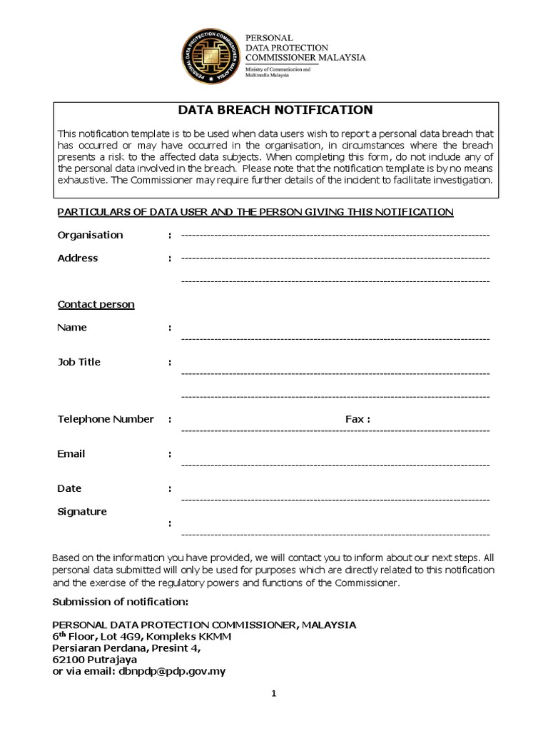 Data Breach Notification Template | PDF | Backup | Crime Prevention