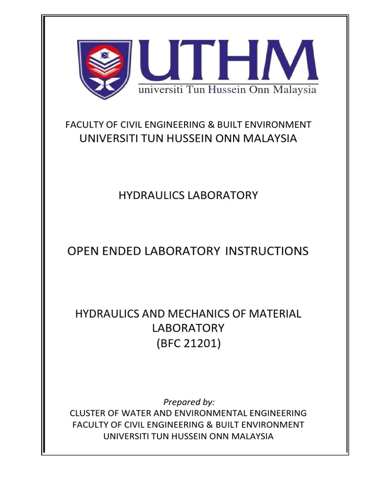 Analysis of Open-Ended Hydraulics Laboratory Experiments at Universiti ...