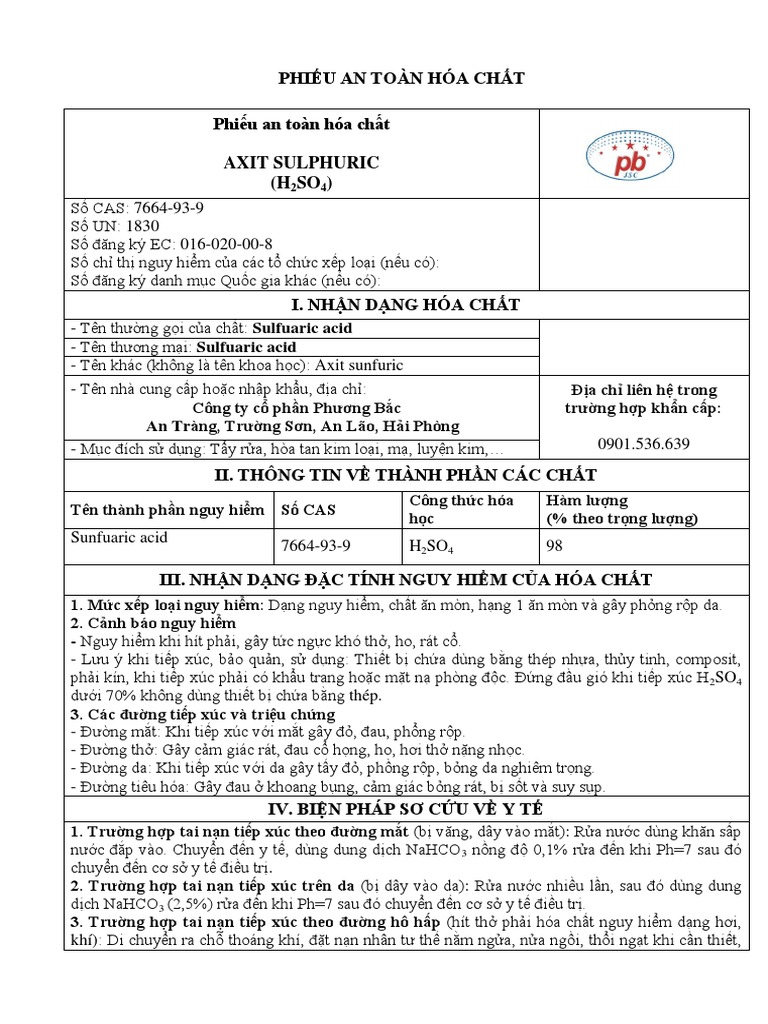 MSDS - H2so4 98% | PDF