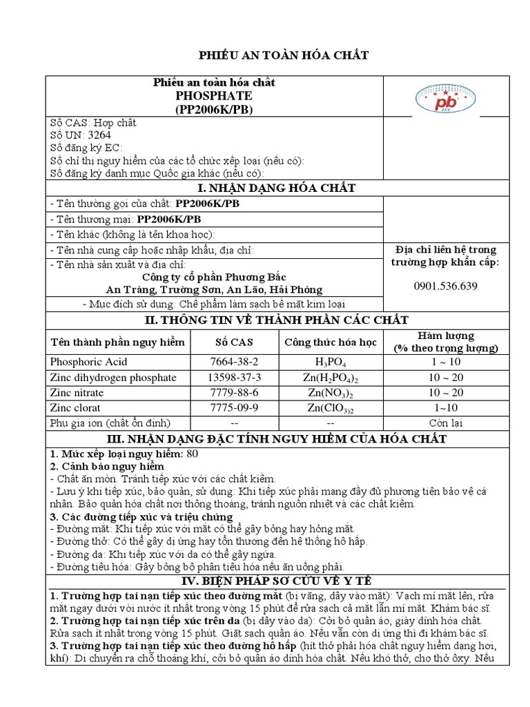 MSDS - PP2006K (PB) | PDF