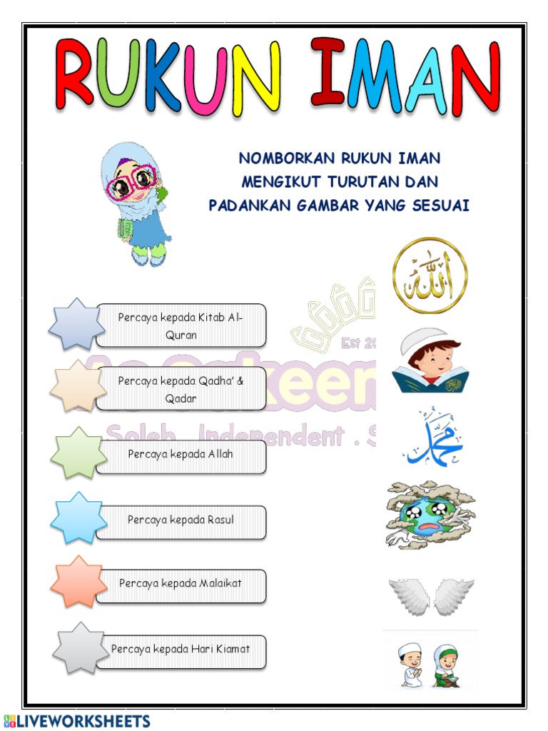 Nomborkan Rukun Iman Mengikut Turutan Dan Padankan Gambar Yang Sesuai | PDF