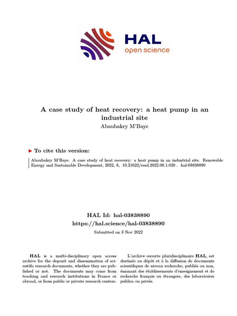 Heat Pump Case Study in Industry | PDF | Water Heating | Heat Pump