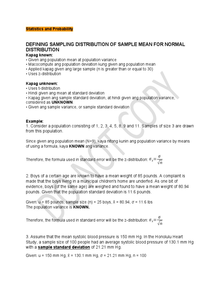 Statistics and Probability | PDF | Standard Error | Standard Deviation