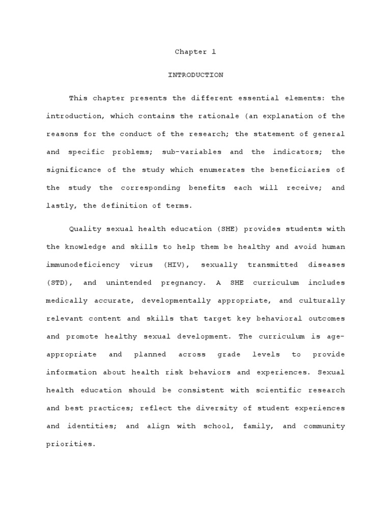 CHAPTER 1 (Practical Research) | PDF | Sex Education | Health Education
