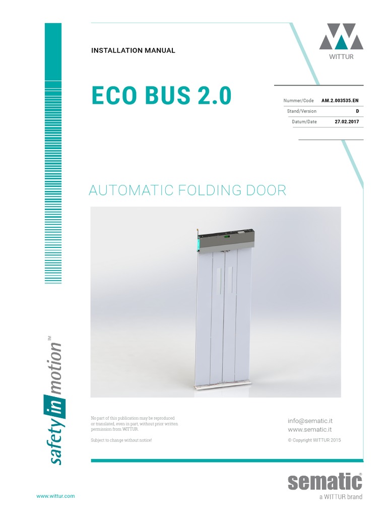 ECO Bus 2.0 Automatic Folding Door | PDF | Safety | Personal Protective ...