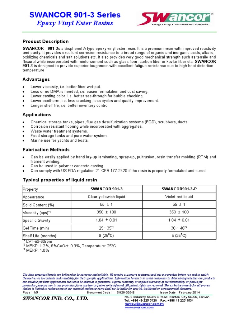 TDS SW 901 3 | PDF | Epoxy | Chemical Substances