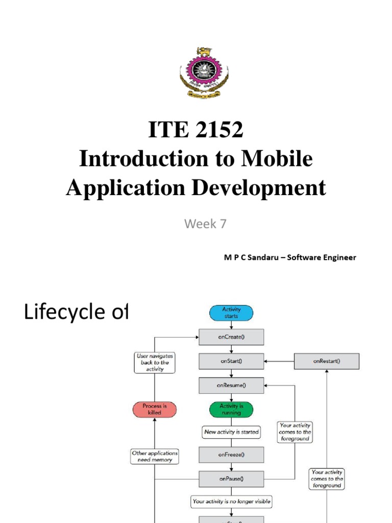 ITE 2152 Introduction To Mobile Application Development: Week 7 | PDF | Object (Computer Science ...