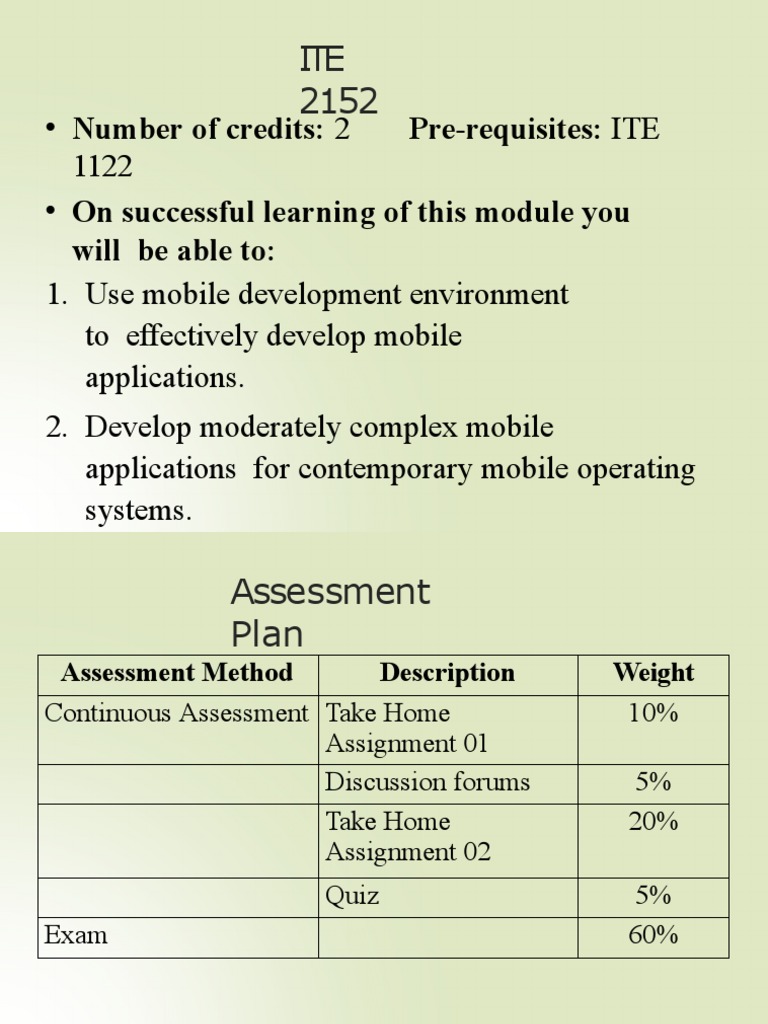 Pre-Requisites: ITE Will Be Able To | PDF | Mobile App | Android ...